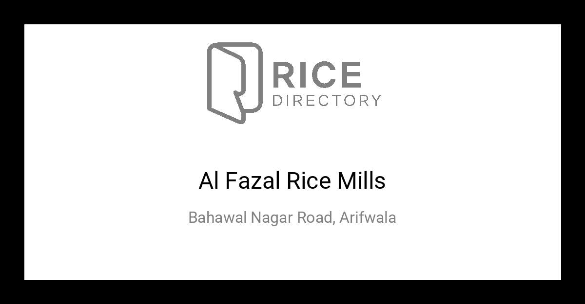 Al Fazal Rice Mills - Rice Directory